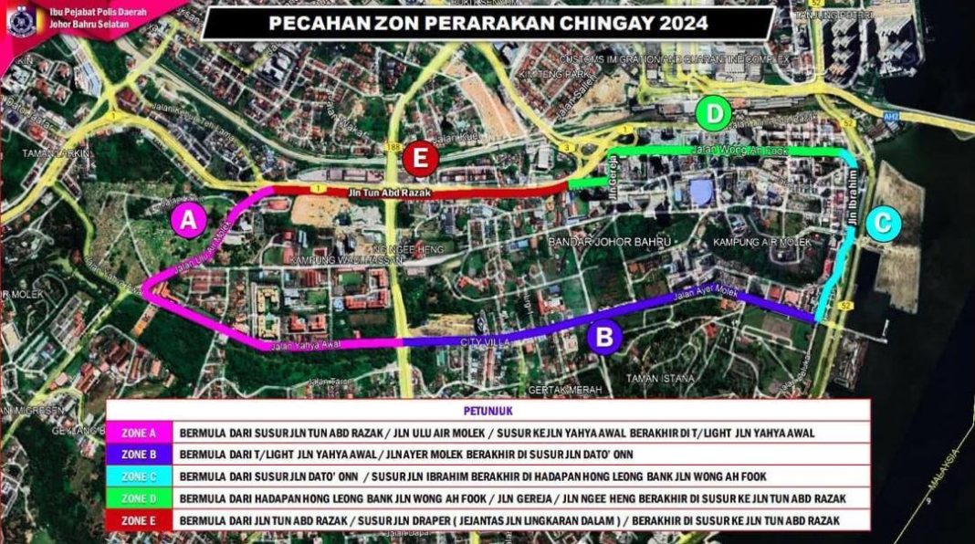 Johor Bahru Chingay Parade 2025: Road Closures and Alternative Routes ...